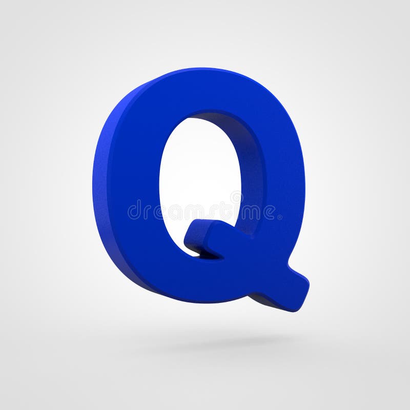 Plastic Blue Letter Q Uppercase Isolated on White Background. Stock ...