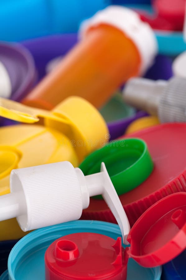 Plastic Lids and Containers Closeup Stock Image - Image of earth ...
