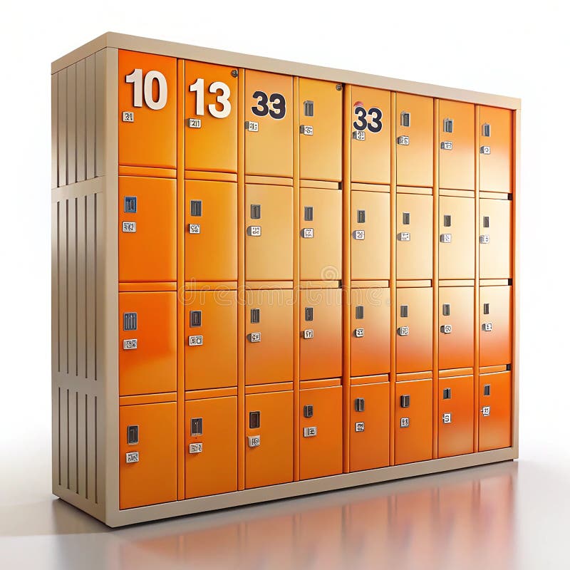 Plastic Lockers Isolated on White Background Stock Illustration - Illustration of durable ...