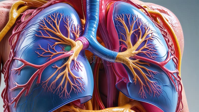 Human Lungs Model Representation Stock Illustration - Illustration of ...
