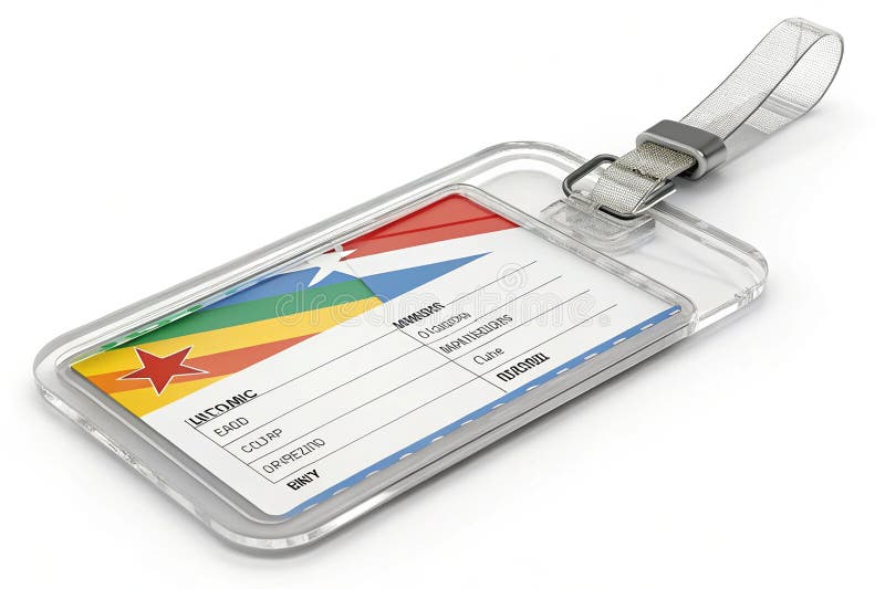 Plastic Luggage Tag with Transparent Window Stock Illustration ...
