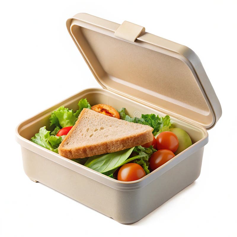 Plastic Lunch Box with a Biodegradable Lining Stock Illustration ...