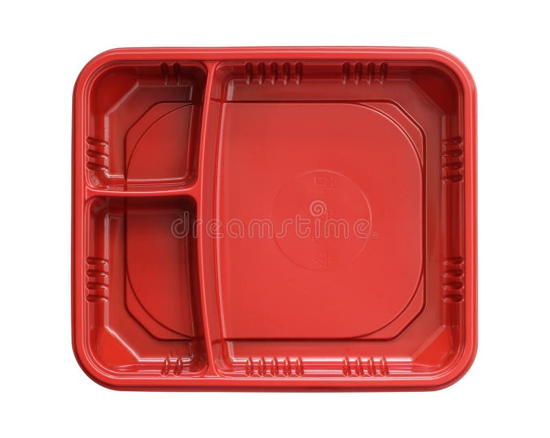 Plastic Lunch Box Three Compartment Separated Top View Stock Image ...