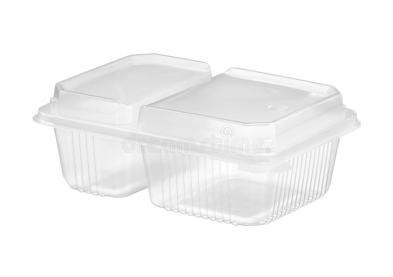 Plastic Lunch Box Two Compartment Separated Stock Image - Image of ...
