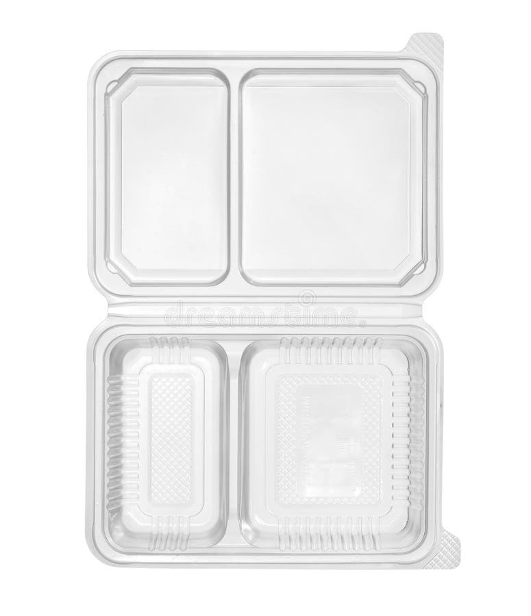 Plastic Lunch Box Two Compartment Separated Top View Stock Photo ...