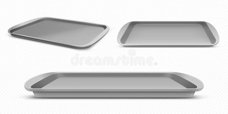 Plastic Lunch Tray from Various Angles of View. Stock Illustration ...
