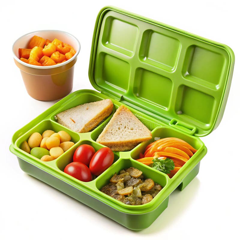 Plastic Lunchbox with Separate Compartments for Different Meals Stock ...