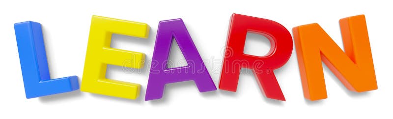 Plastic Magnetic Letters Spelling the Word Learn with Drop Shadow ...