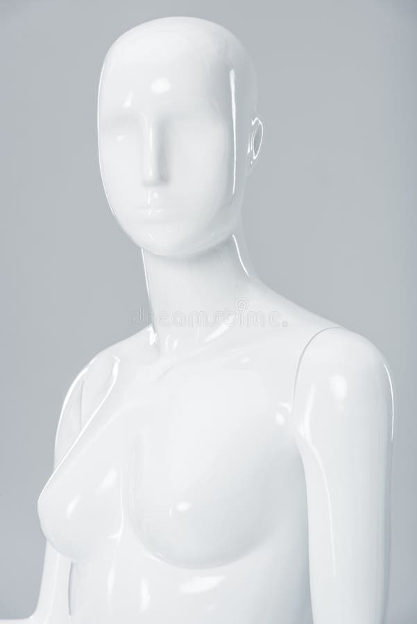 Plastic Mannequin Figure Isolated on Grey Stock Photo - Image of model ...