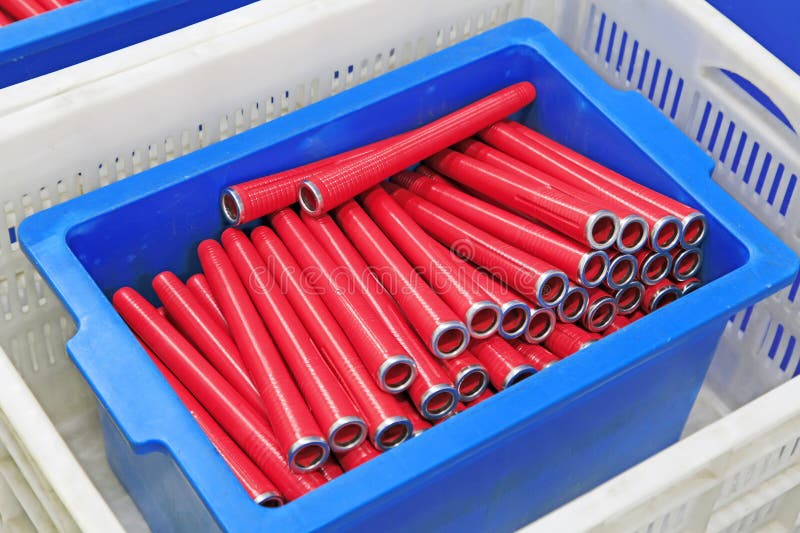 Plastic Material Spindles Rollers Stock Photo - Image of axis, workshop ...