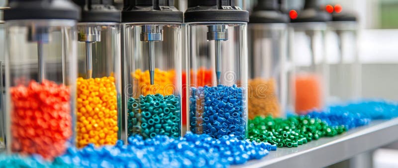 Plastic Materials Used in Various Manufacturing Processes Demonstrating ...