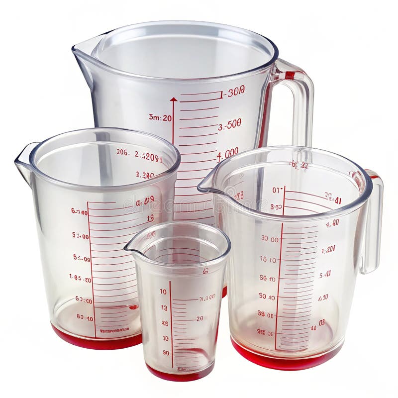 Plastic Measuring Cup Set with Clearly Marked Units Stock Illustration ...