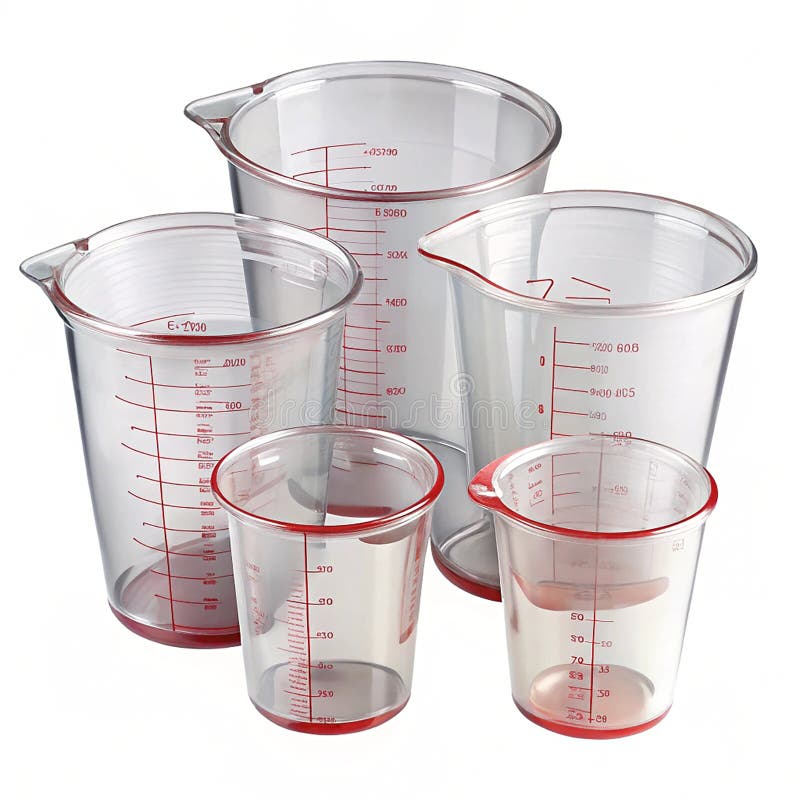 Plastic Measuring Cup Set with Transparent Markings Stock Illustration ...