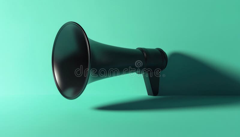 Plastic Megaphone Casting a Shadow Depicts a Plastic Megaphone with a ...