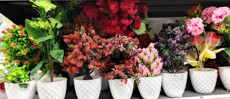 Plastic Metirel Flowers Was Making Colorful Metirel Stock Photo - Image ...