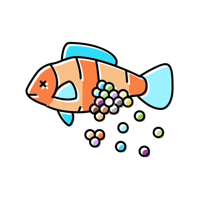 Plastic Microbeads in Fish Color Icon Vector Illustration Stock Vector ...