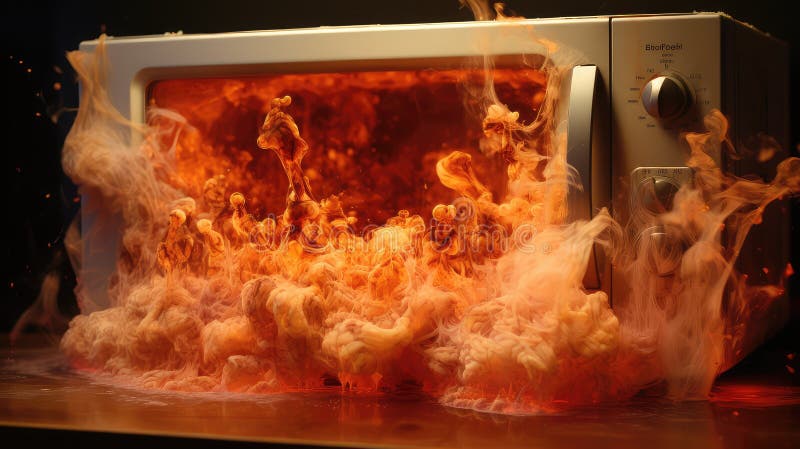 Plastic microwave fire stock illustration. Illustration of generated ...