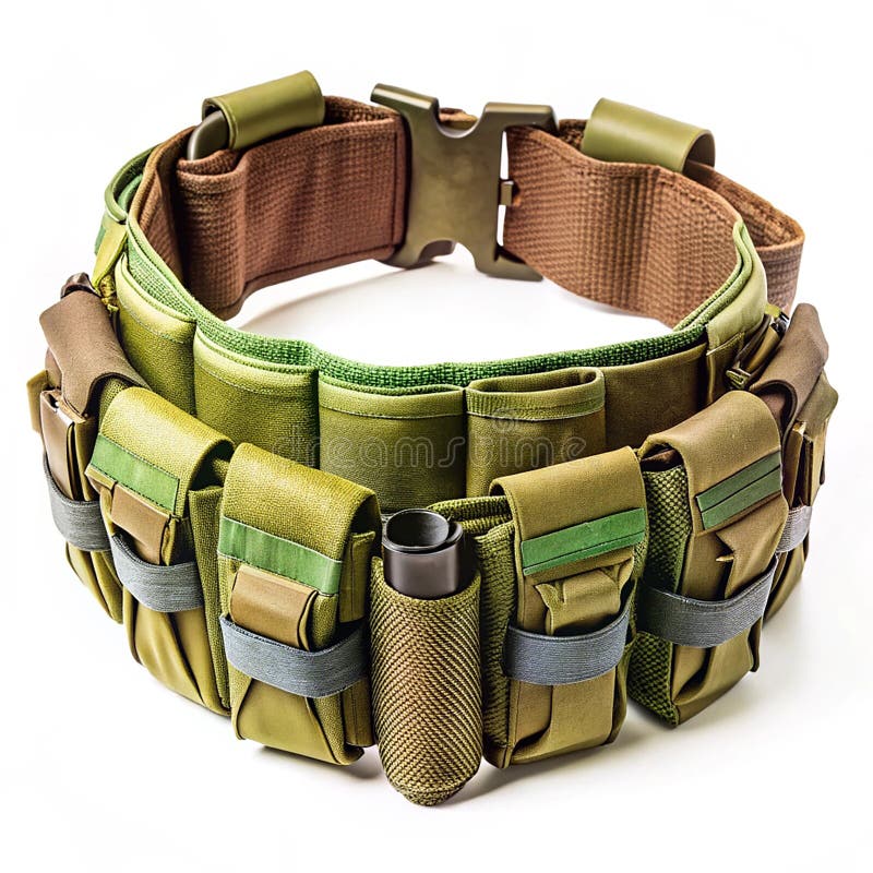 Plastic Military Utility Belt with Modular Attachment Options Stock ...