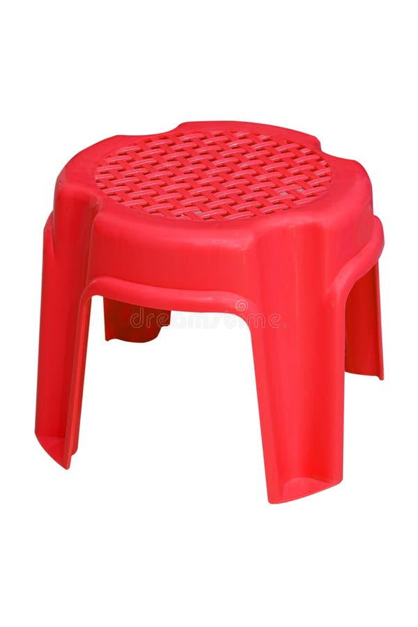 Plastic Mini Chair Red Isolate on White. Stock Photo - Image of design ...
