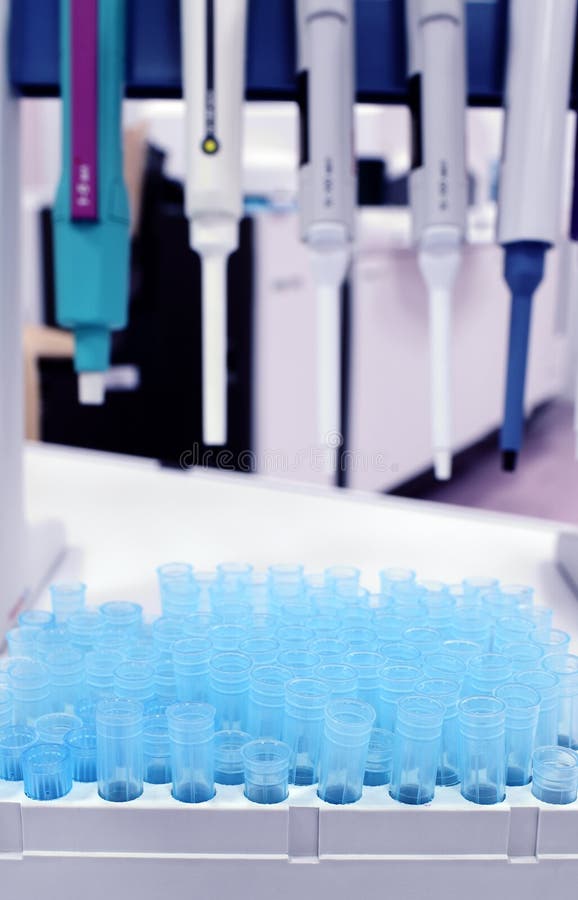 Plastic Mini Tubes and Modern Pipette Stock Image - Image of analyzing ...