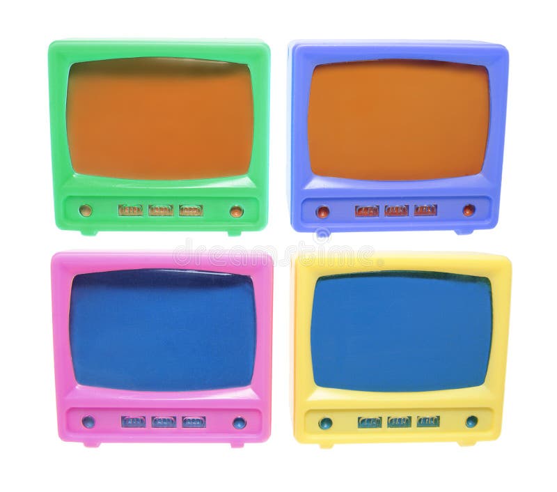 Plastic Miniature TV Sets stock image. Image of telly - 9677561