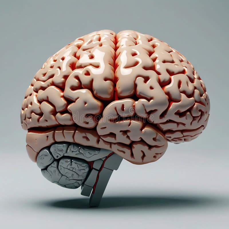 Plastic Model of Human Brain Stock Illustration - Illustration of human ...