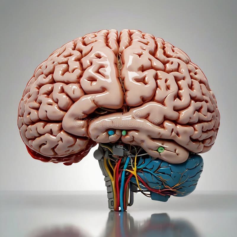 Plastic Model of Human Brain Stock Illustration - Illustration of ...