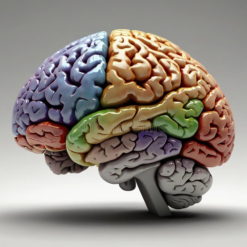 Plastic Model of Human Brain Stock Illustration - Illustration of ...