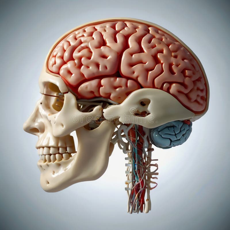 Plastic Model of Human Brain Stock Illustration - Illustration of model ...