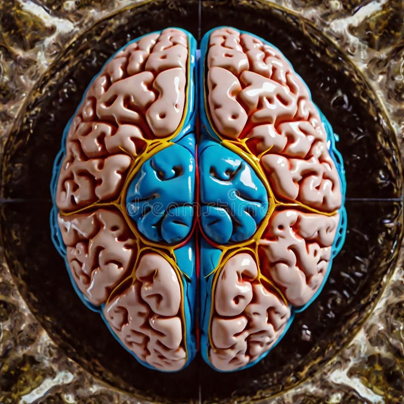 Plastic Model of Human Brain Stock Illustration - Illustration of brain ...