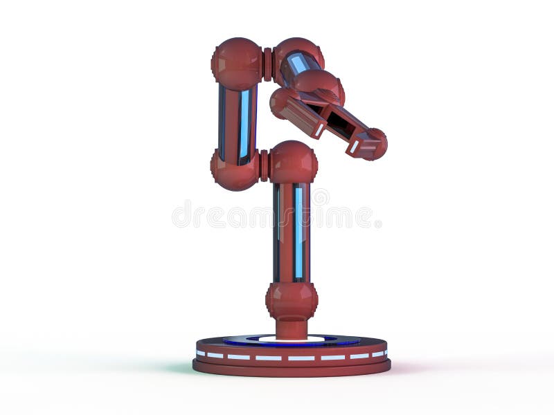 Plastic Model of Industrial Red Robotics Arm Robot Manipulator. 3D ...