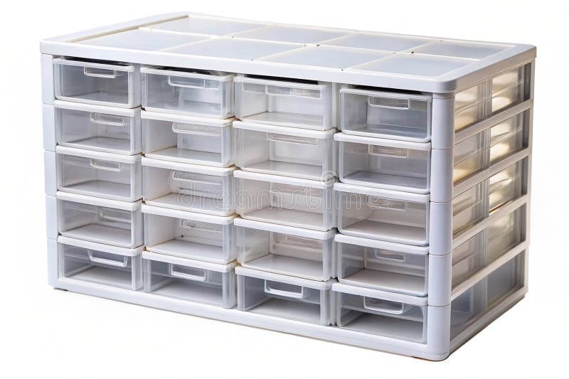 Plastic Modular Drawer System with Transparent Compartments Stock ...