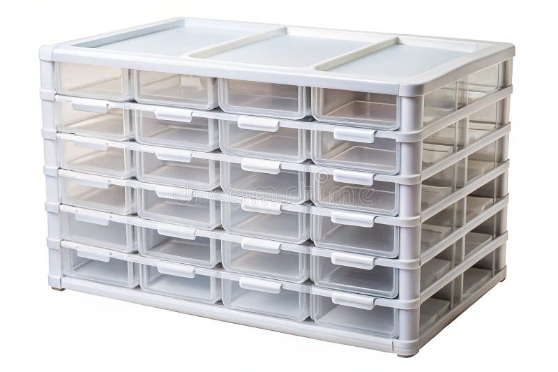 Plastic Modular Drawer System with Transparent Compartments Stock ...