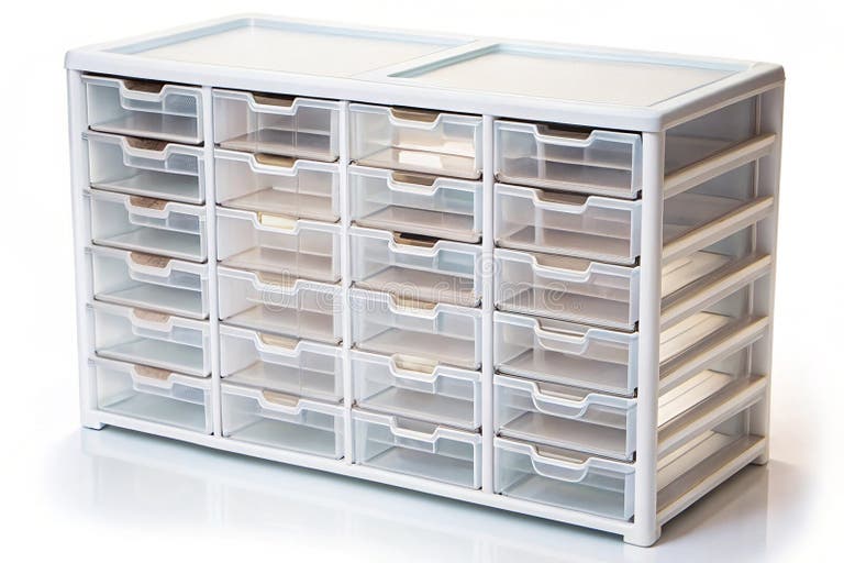 Plastic Modular Drawer System with Transparent Compartments Stock ...