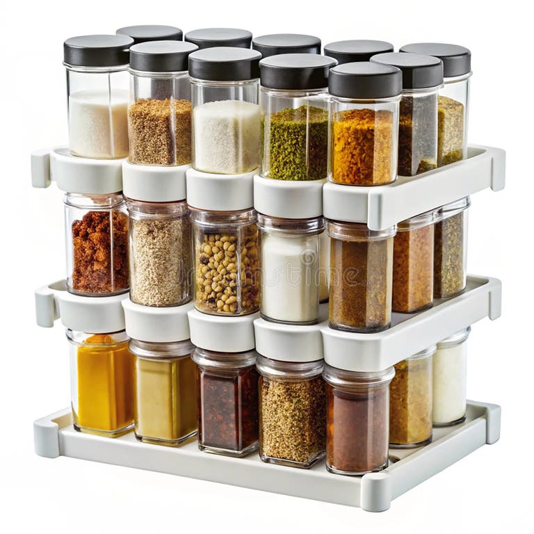 Plastic Modular Spice Rack with Easy-access Containers Stock ...