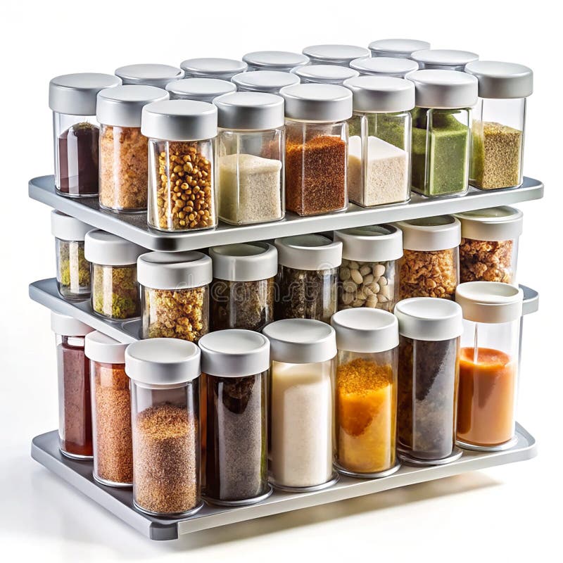 Plastic Modular Spice Rack with Easy-access Containers Stock ...