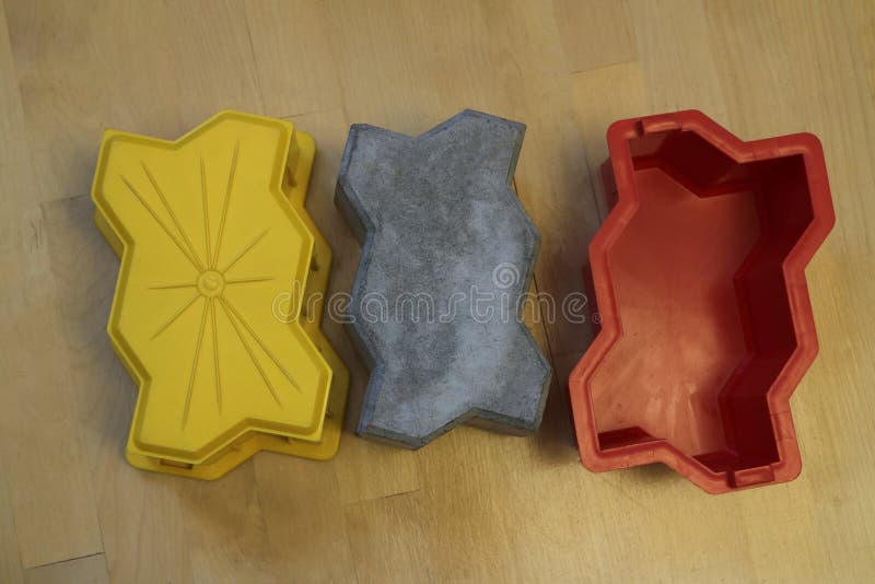 Plastic mold paving slabs stock photo. Image of construction - 244040512