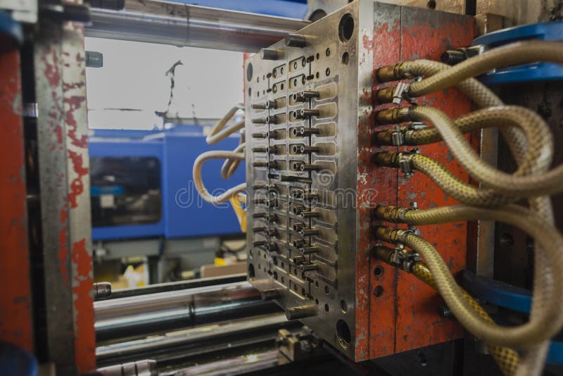 Plastic Molding Injection Machine Stock Photo - Image of hydraulic ...