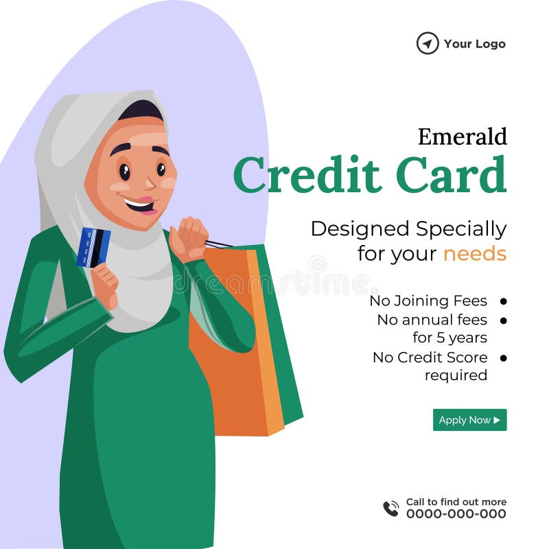 Banner Design of Emerald Credit Card Stock Vector - Illustration of ...