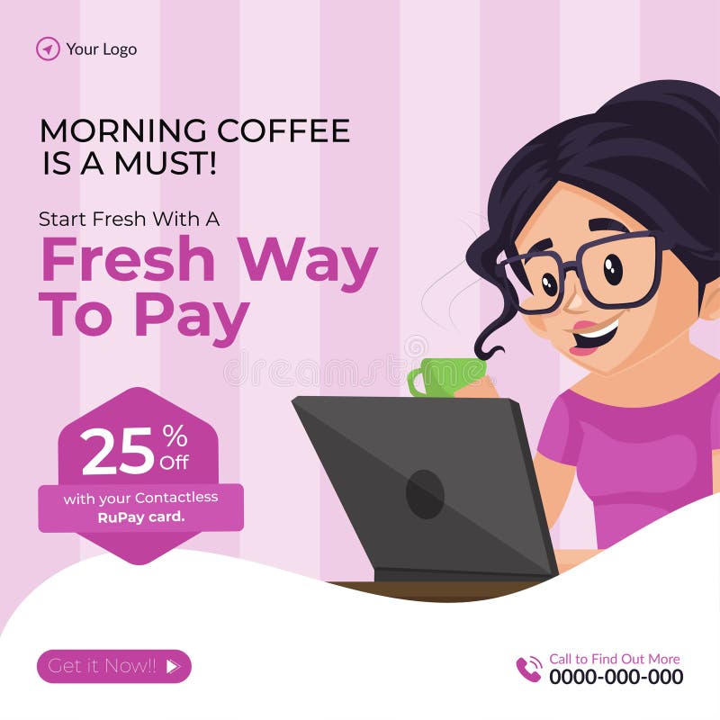 Banner Design of Start Fresh with a Fresh Way To Pay Stock Vector ...