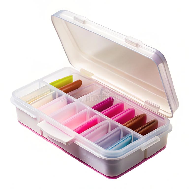 Plastic Nail File Case with Multiple Compartments Stock Illustration ...