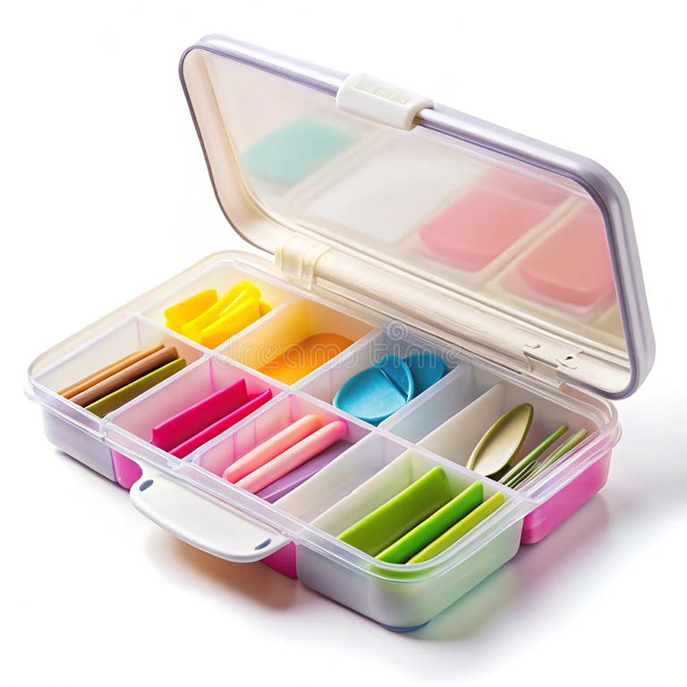 Plastic Nail File Case with Multiple Compartments Stock Illustration ...