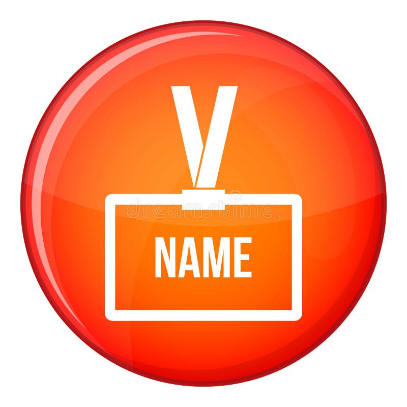 Plastic Name Badge with Neck Strap Icon Stock Vector - Illustration of ...