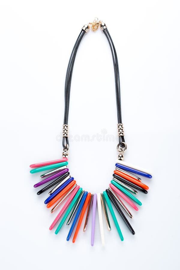 Plastic necklace stock image. Image of chain, gray, color - 52657151