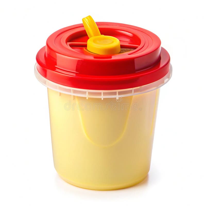 Plastic Needle Disposal Container with Child-proof Lid Stock ...