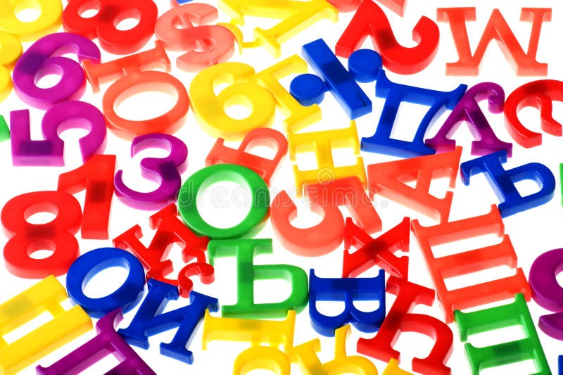 Plastic Numbers and Letters Closeup Stock Photo - Image of text, number ...