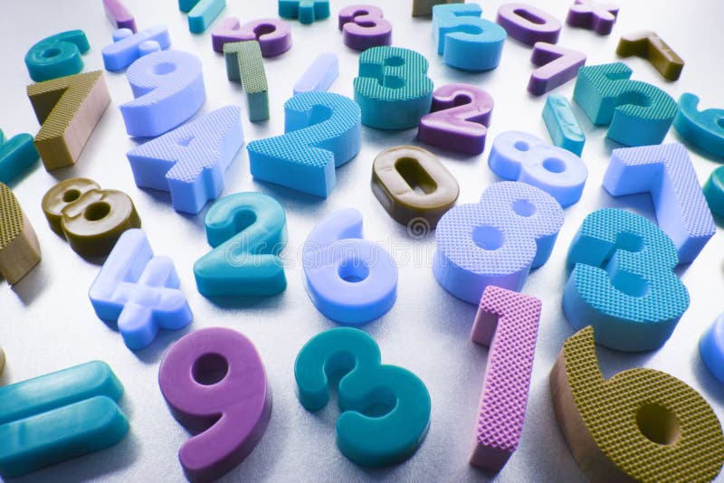 Plastic Numbers stock image. Image of silver, maths, educational - 58477377