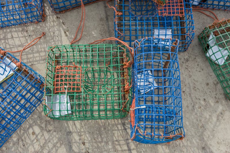 Plastic Octopus and Crab Traps. Stock Photo - Image of industry, gear ...