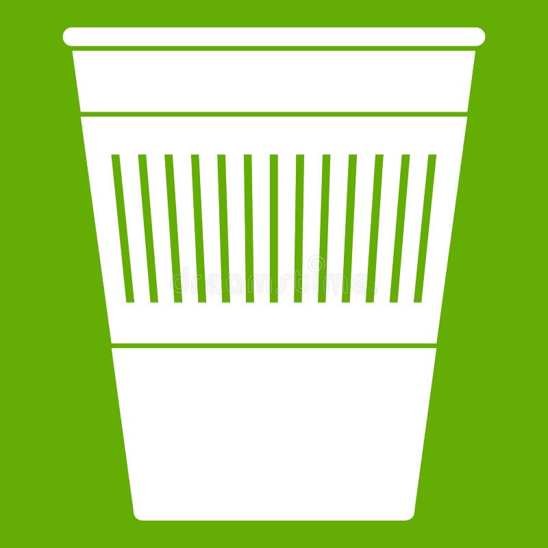 Plastic Office Waste Bin Icon Digital Green Stock Vector - Illustration ...