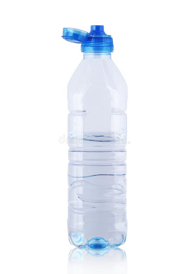 Plastic Open Bottle with Mineral Water Half Full Stock Photo - Image of ...